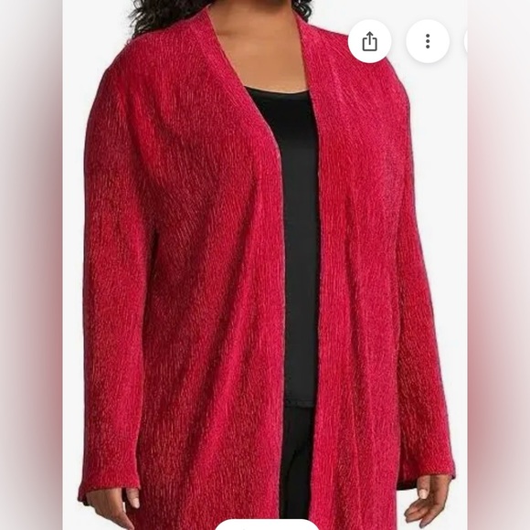 Investments | Sweaters | Nwt Slim Factor Red Openfront Stretch Textured ...